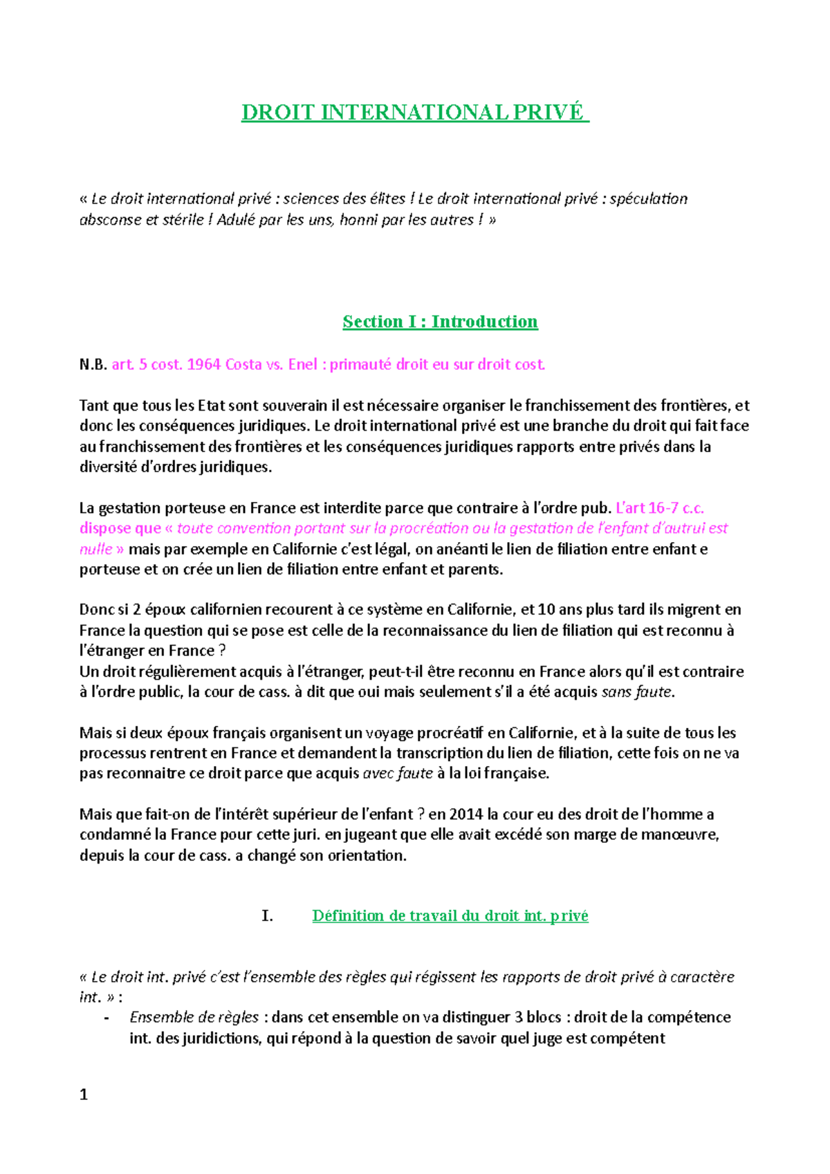 Droit International Privé - DROIT INTERNATIONAL PRIVÉ « Le droit ...
