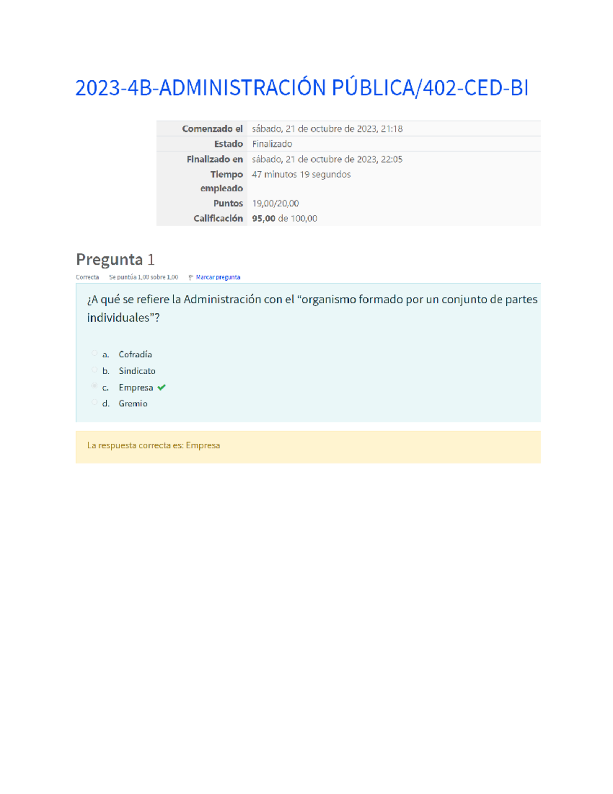 Prueba 1 de Administracion Publica - Studocu