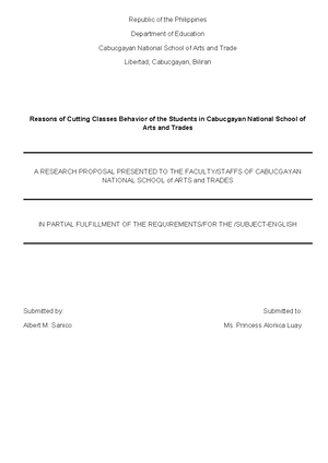 Chapter III cutting classes bado 013005 - CHAPTER III METHODOLOGY This ...