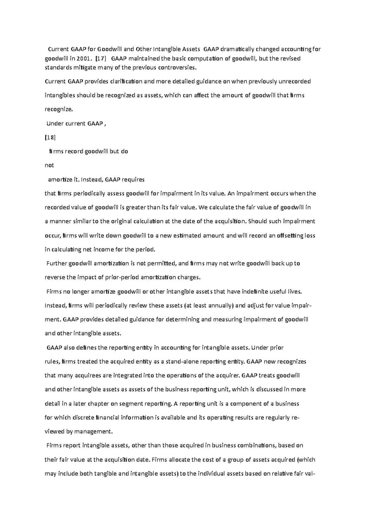 Accounting theory ch 1 part10 - Current GAAP for Goodwill and Other ...