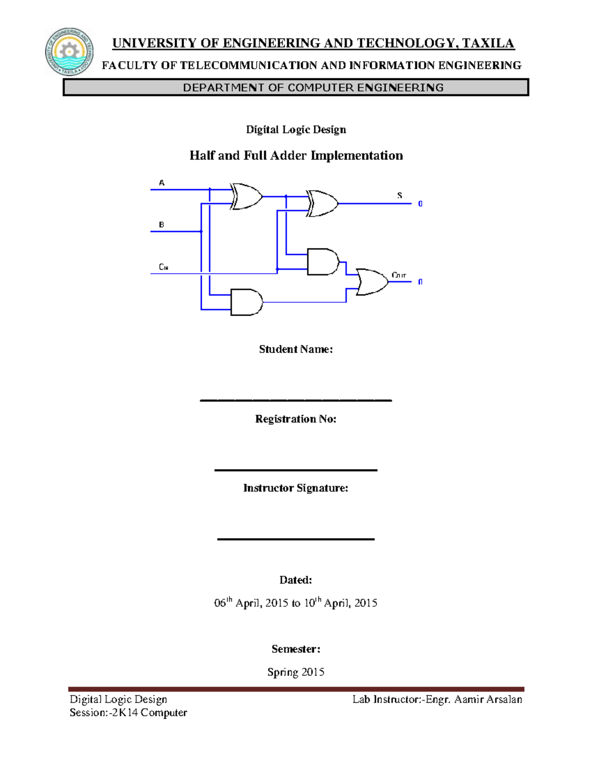 Lab Manual No 03 - practical work for the course - FACULTY OF ...