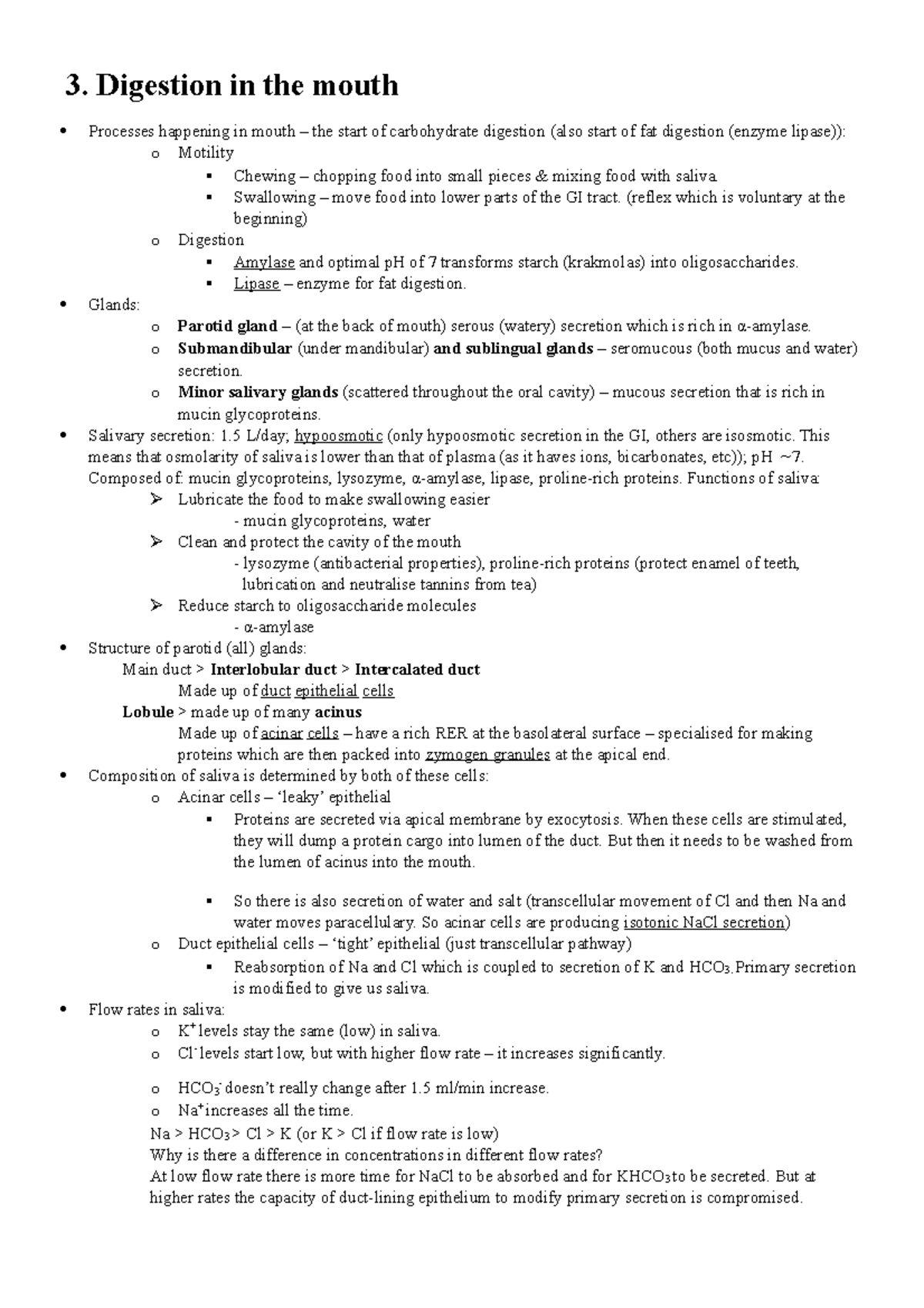 3. Digestion in the mouth - 3. Digestion in the mouth Processes ...
