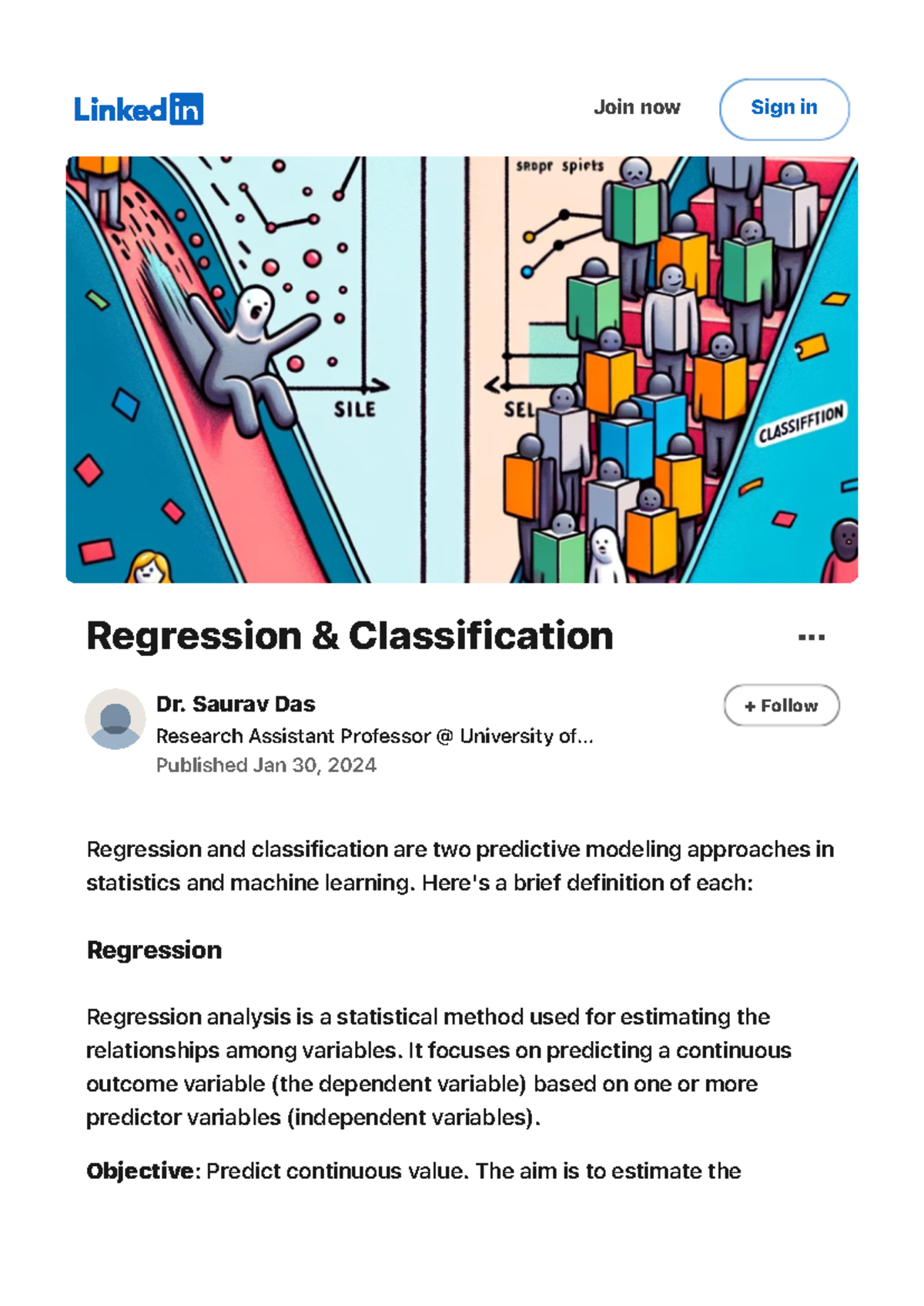 Regression & Classification - Join now Sign in Regression and classification are two predictive ...