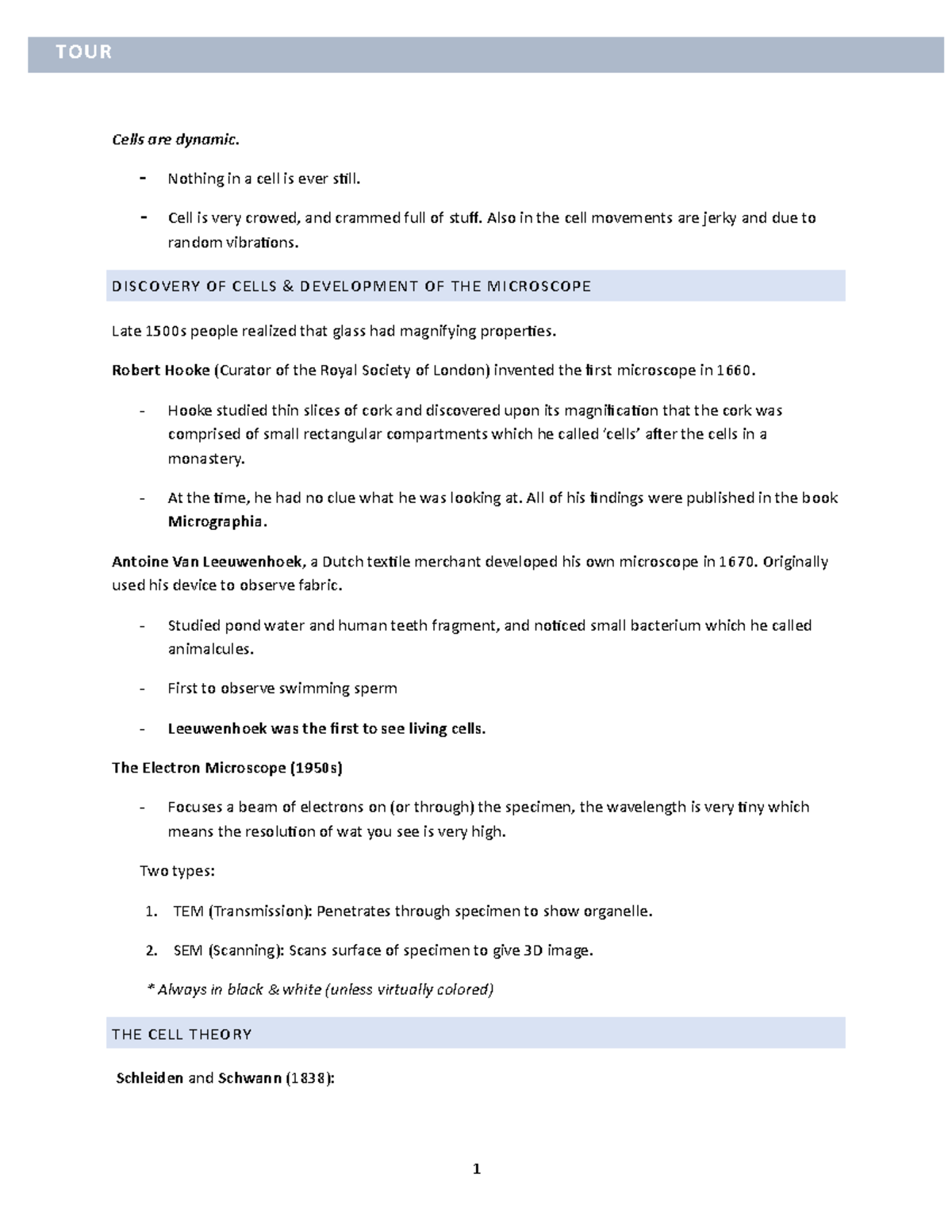 Tour of the Cell Part 1 - TOUR OF THE CELL PART 1 | CHAPTER 6 Cells are ...