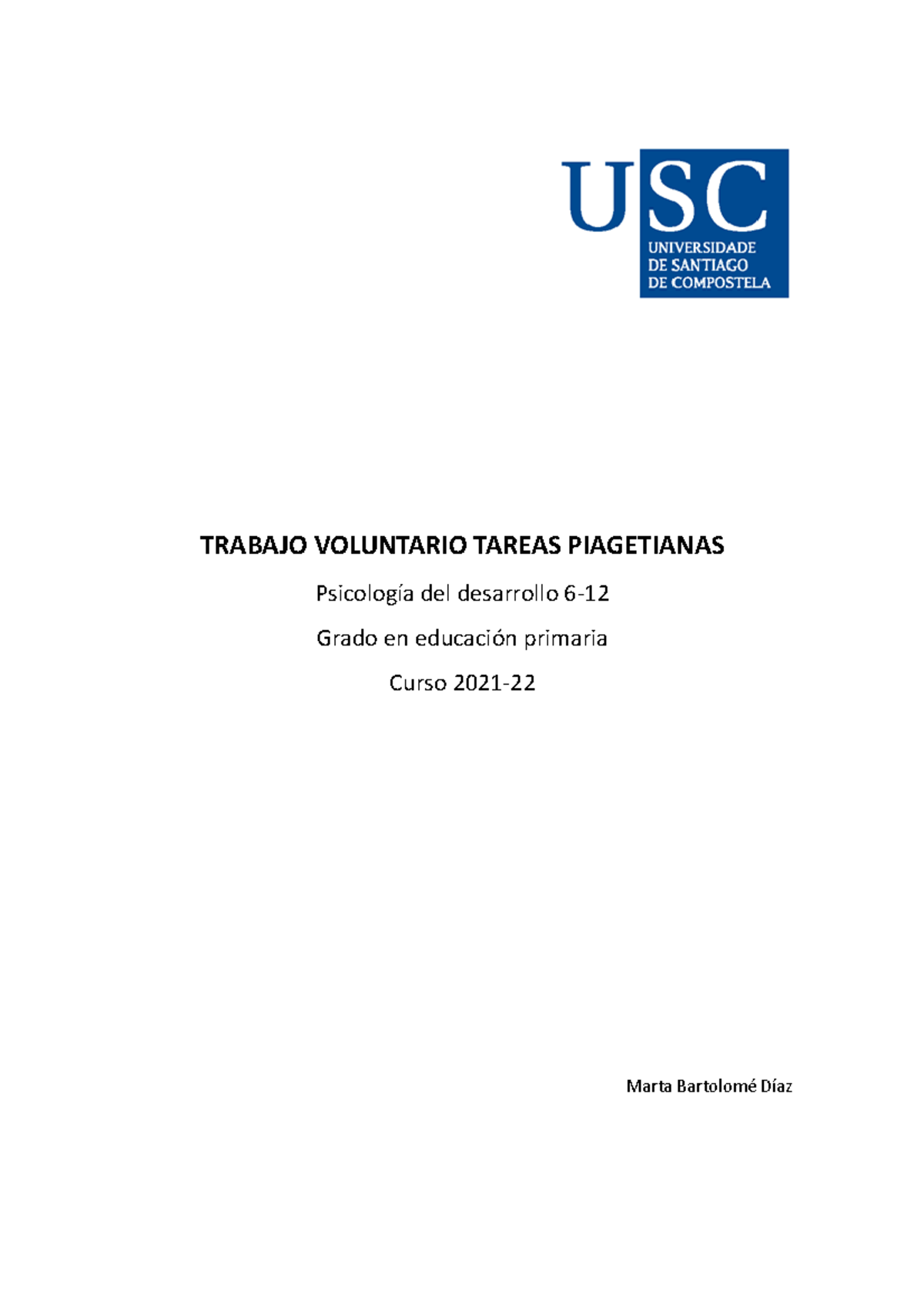 Trabajo Voluntario Tareas Piagetianas - TRABAJO VOLUNTARIO TAREAS ...