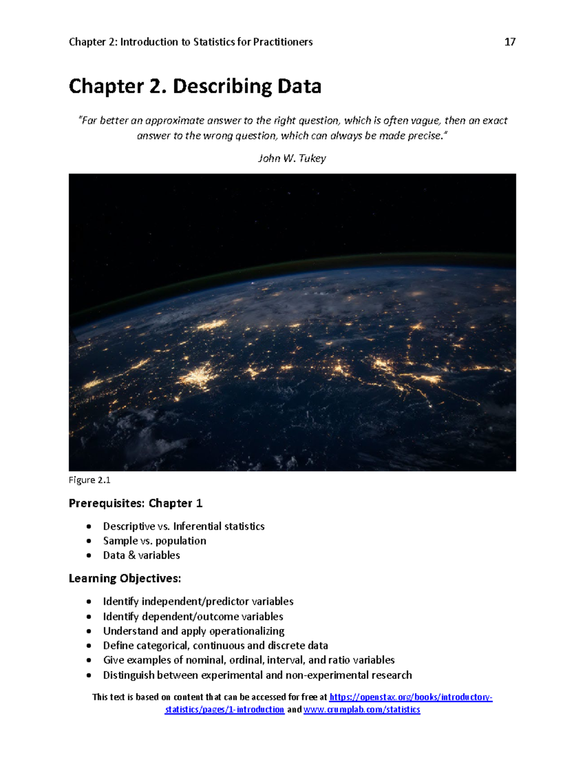 Chapter 2 Describing Data 2023 - This text is based on content that can ...