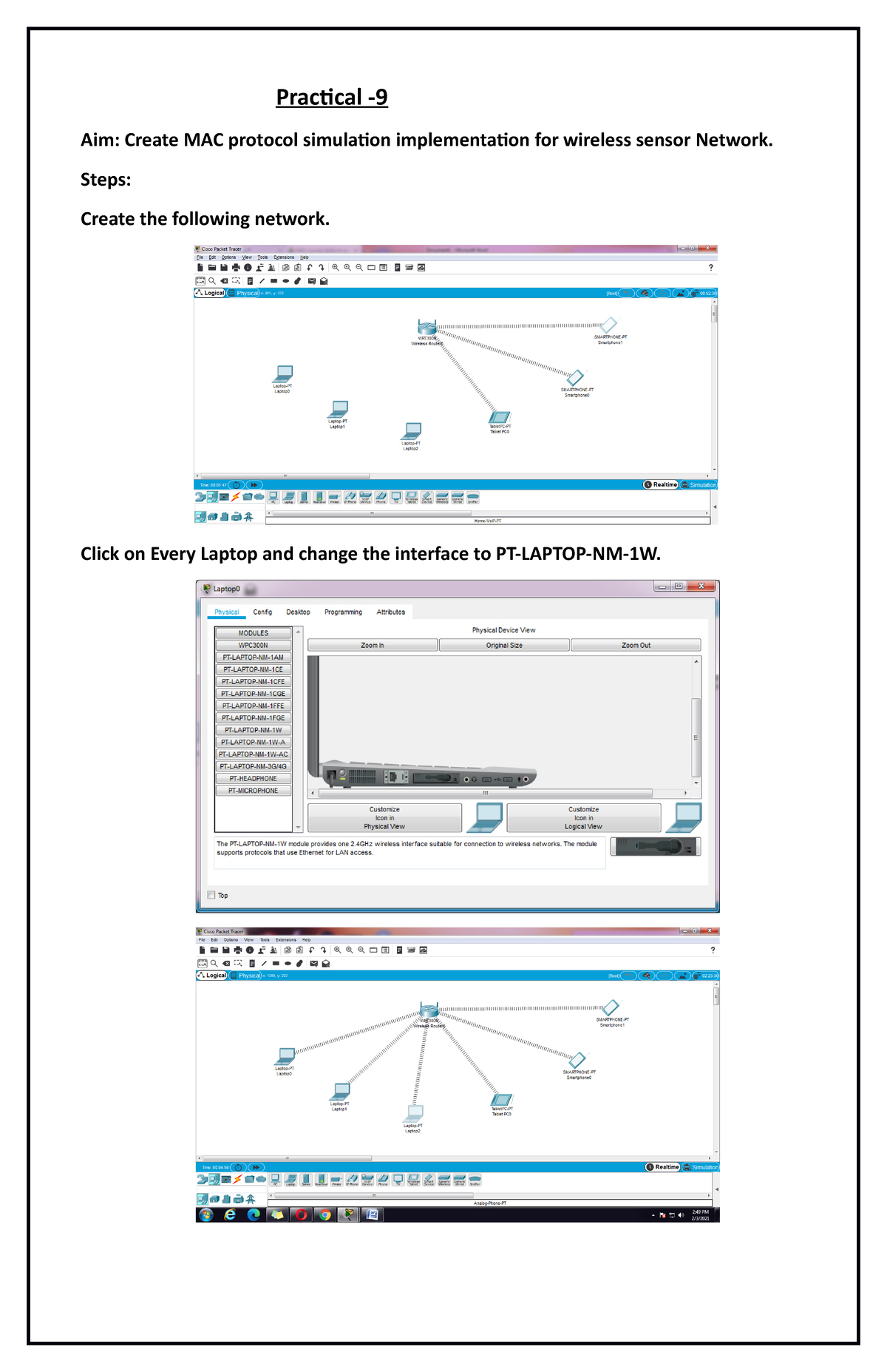 WSN Practical-9 - Practical - Aim: Create MAC protocol simulation implementation for wireless ...