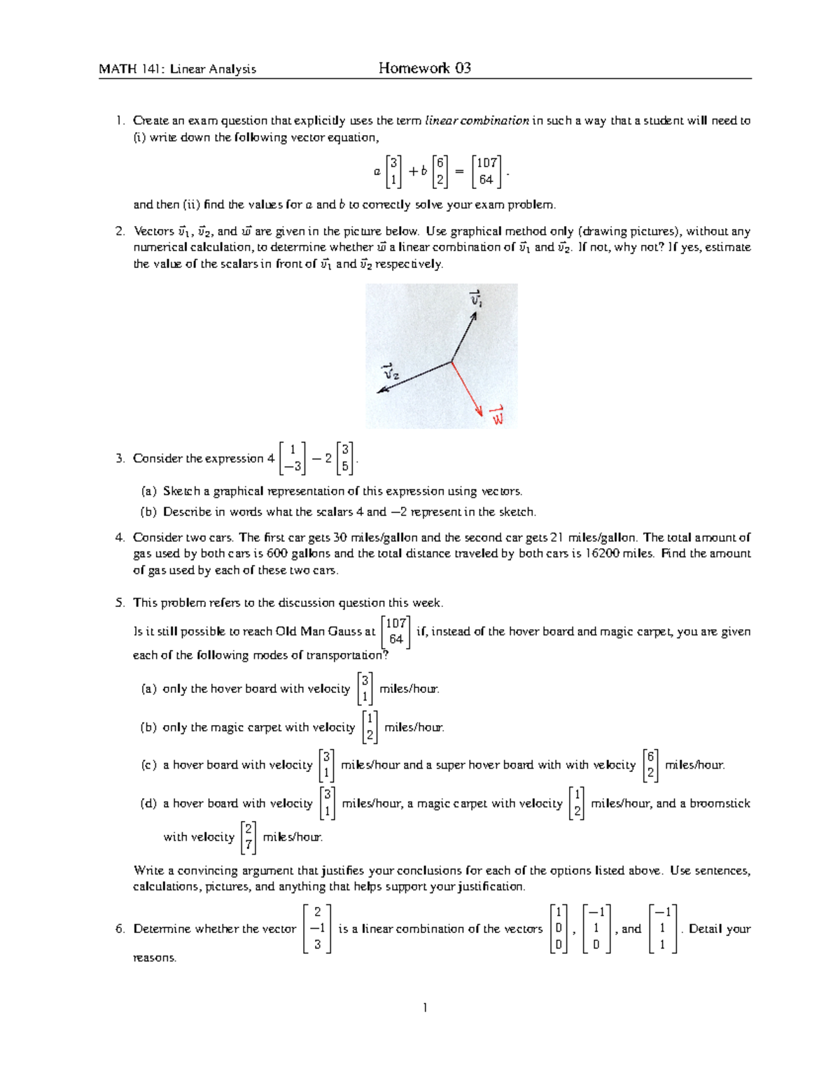 Math141-Homework 03 - Professor Lei Yue - MATH 141: Linear Analysis ...