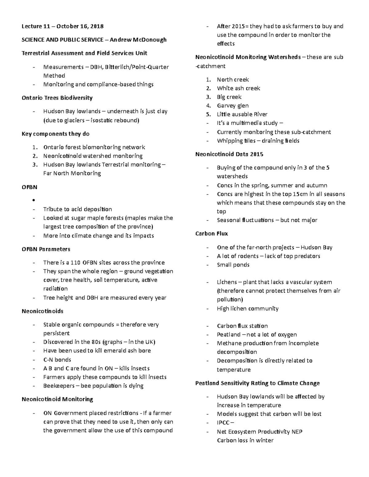 Lecture 11 - SCIENCE AND PUBLIC SERVICE - Lecture 11 – October 16, 2018 ...