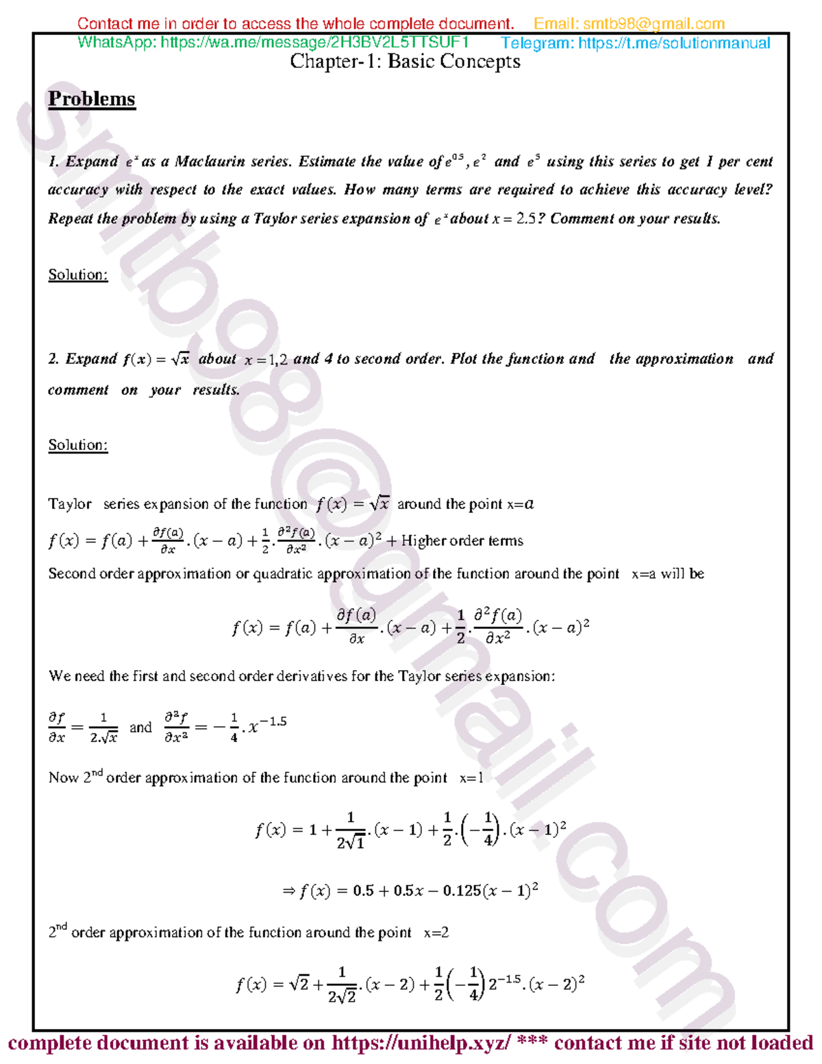 Solution Manual for Engineering Optimization by Ranjan Ganguli - Chapter-1: Basic Concepts ...