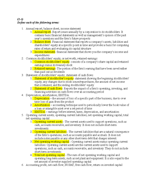 FIN 330- Homework#1- Spreadsheet Problem - Build a Model Chapter: 2 Problem: 20 Key Input Data ...
