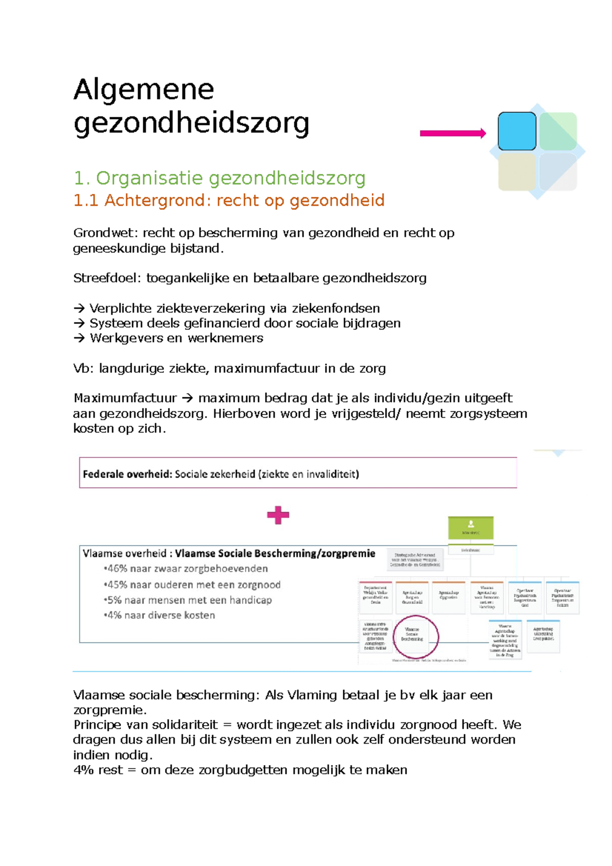 Algemene gezondheidszorg - Organisatie gezondheidszorg 1 Achtergrond ...
