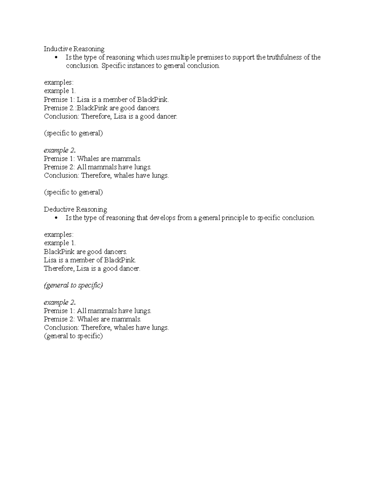 Philosophy - Inductive & Deductive Reasoning - Inductive Reasoning Is the type of reasoning ...