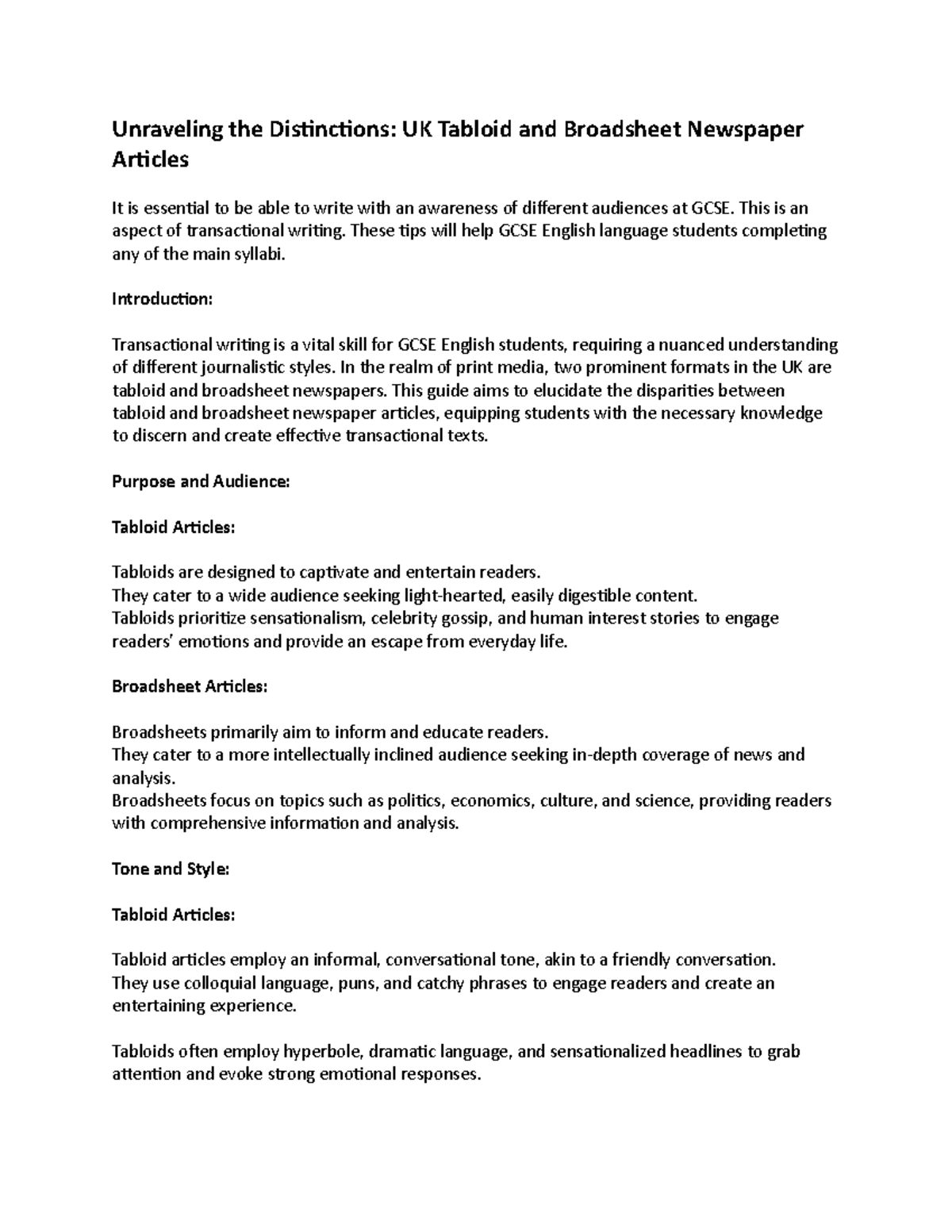 Broadsheet-and-tabloids - Unraveling the Distinctions: UK Tabloid and ...