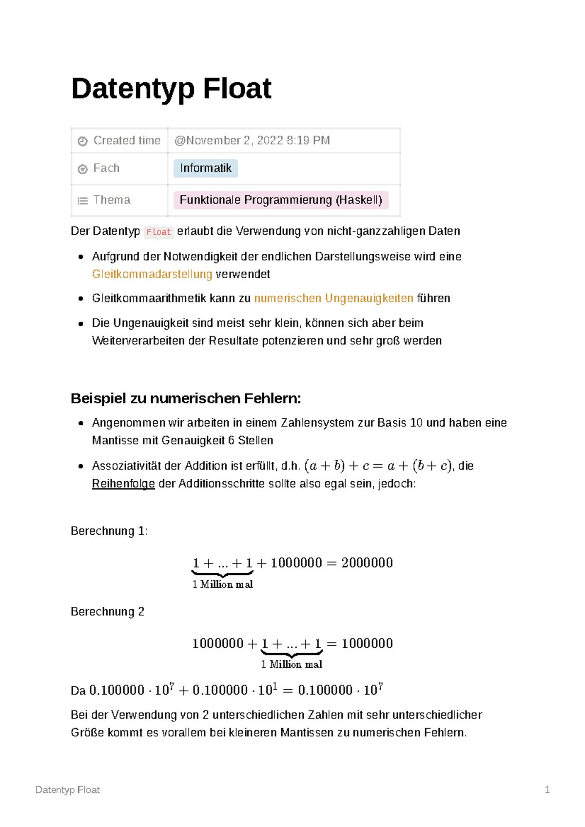 Datentyp Float Haskell Datentyp Float 1 Datentyp Float Created Time