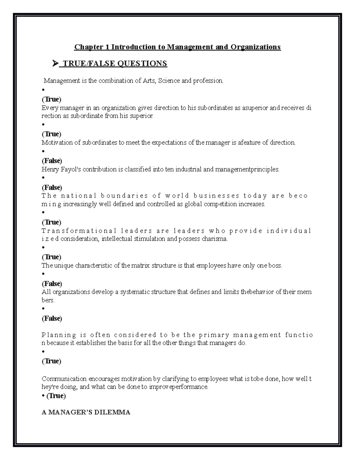 Chapter 1 Introduction to Management - Chapter 1 Introduction to ...
