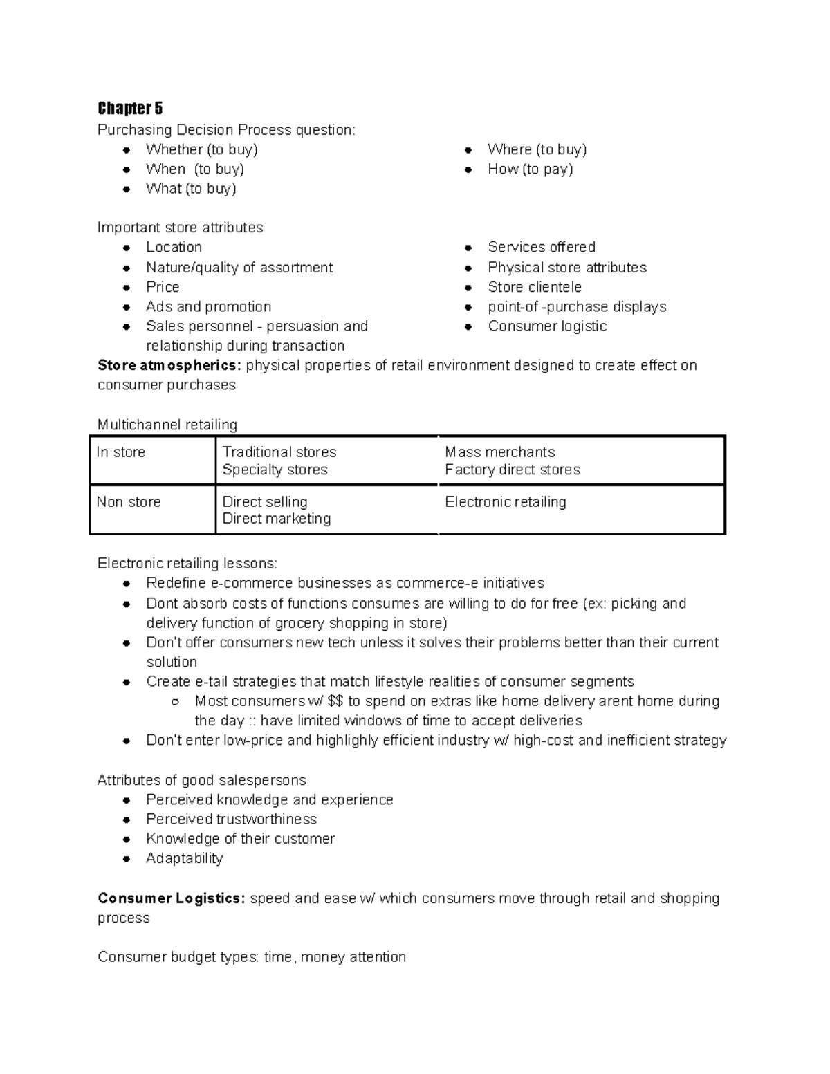 Exam 2 Notes - Chapter 5 Purchasing Decision Process question: Whether ...