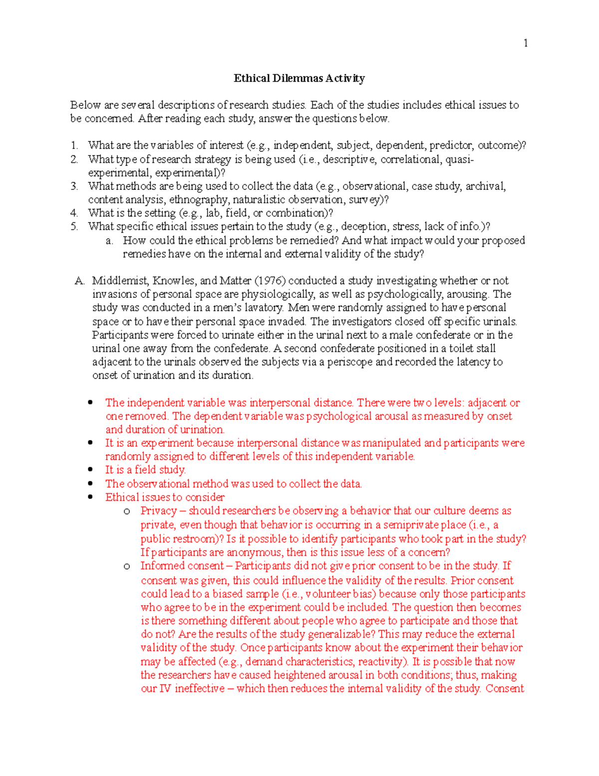 Ethical Issues in Research with Humans worksheet - Ethical Dilemmas ...