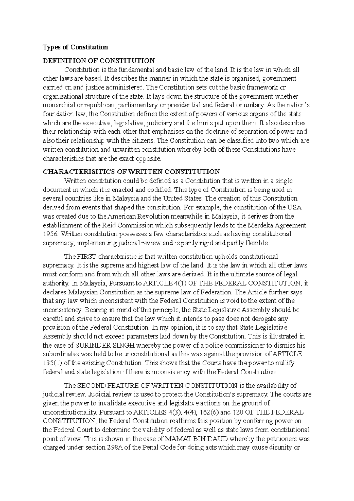 Constitution Answers - Types of Constitution DEFINITION OF CONSTITUTION ...