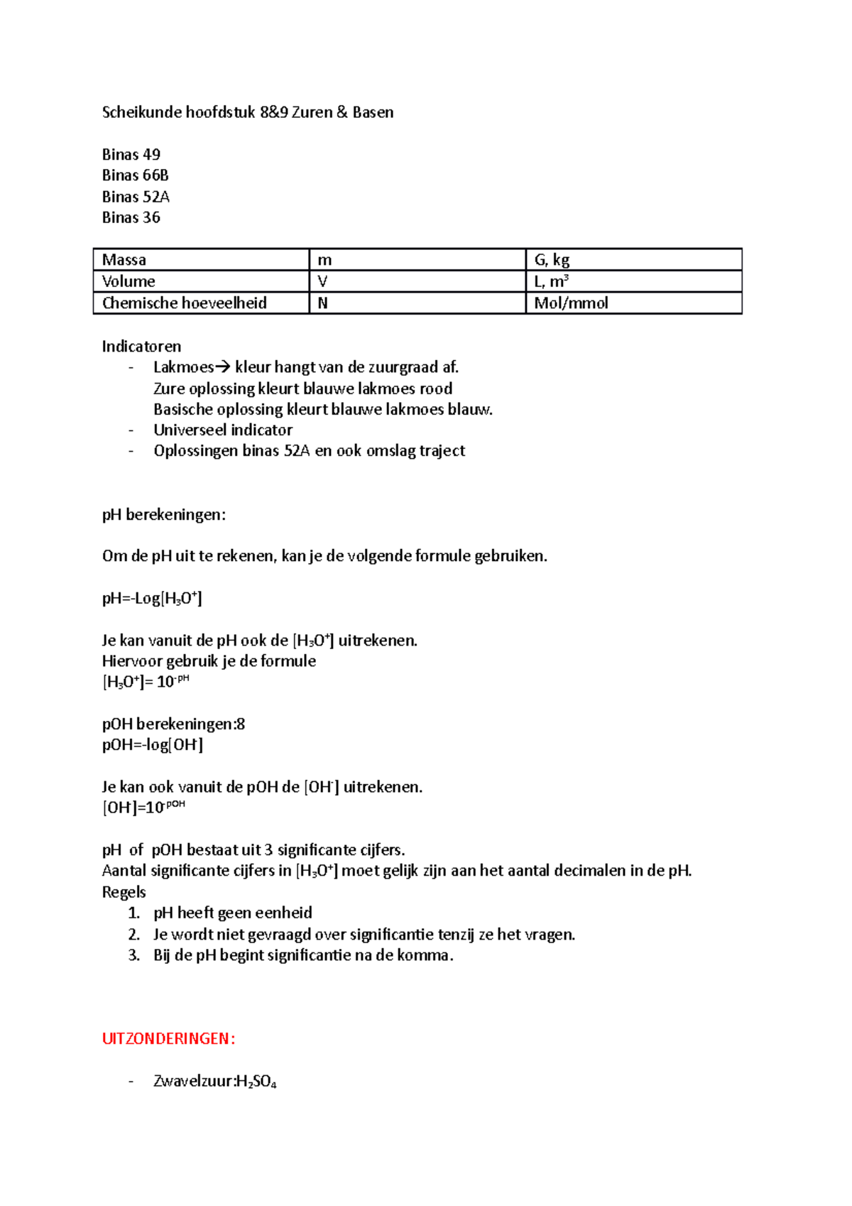 Scheikunde hoofdstuk 8 - Zure oplossing kleurt blauwe lakmoes rood ...