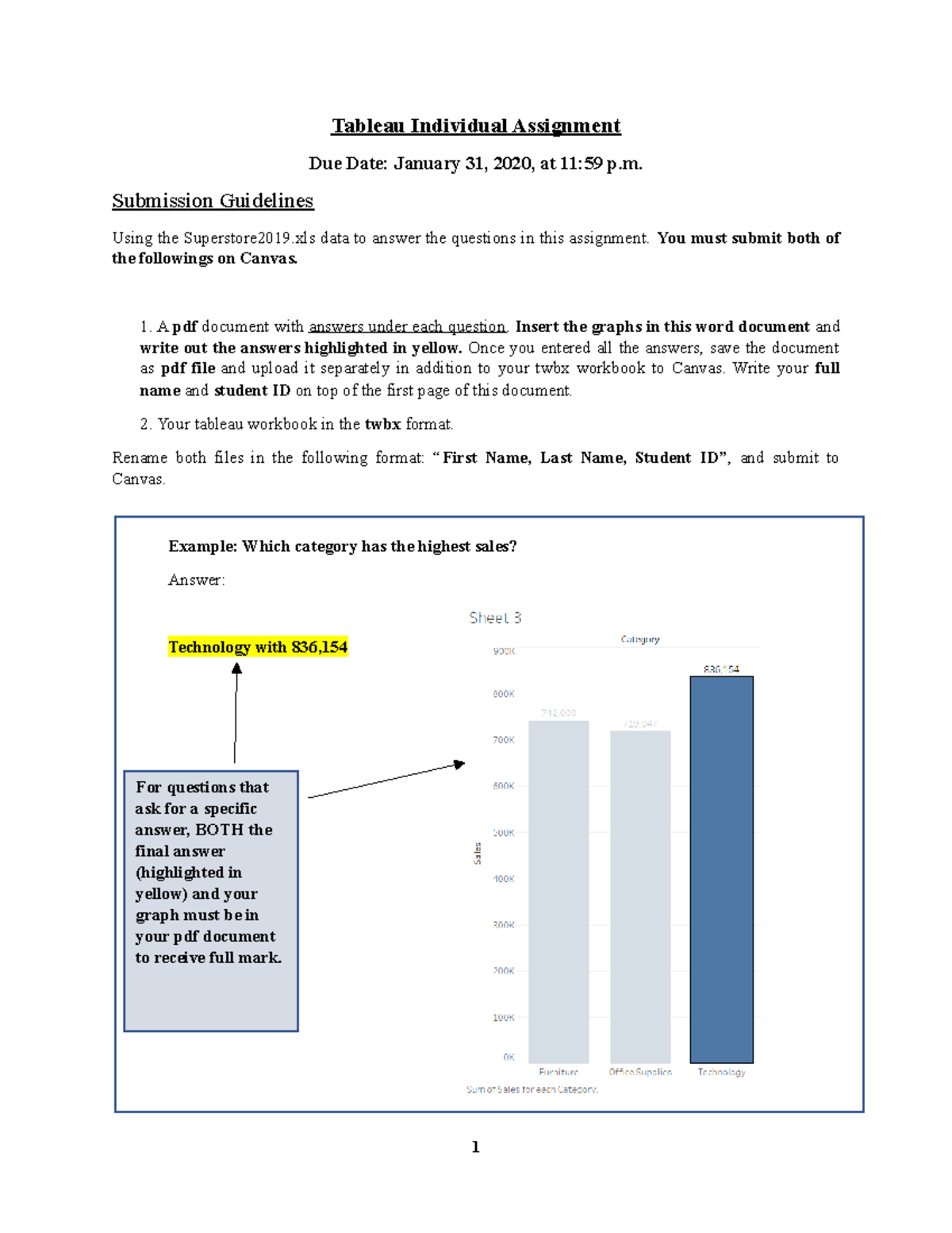 Tableau Assignment- For students-1 - Tableau Individual Assignment Due ...