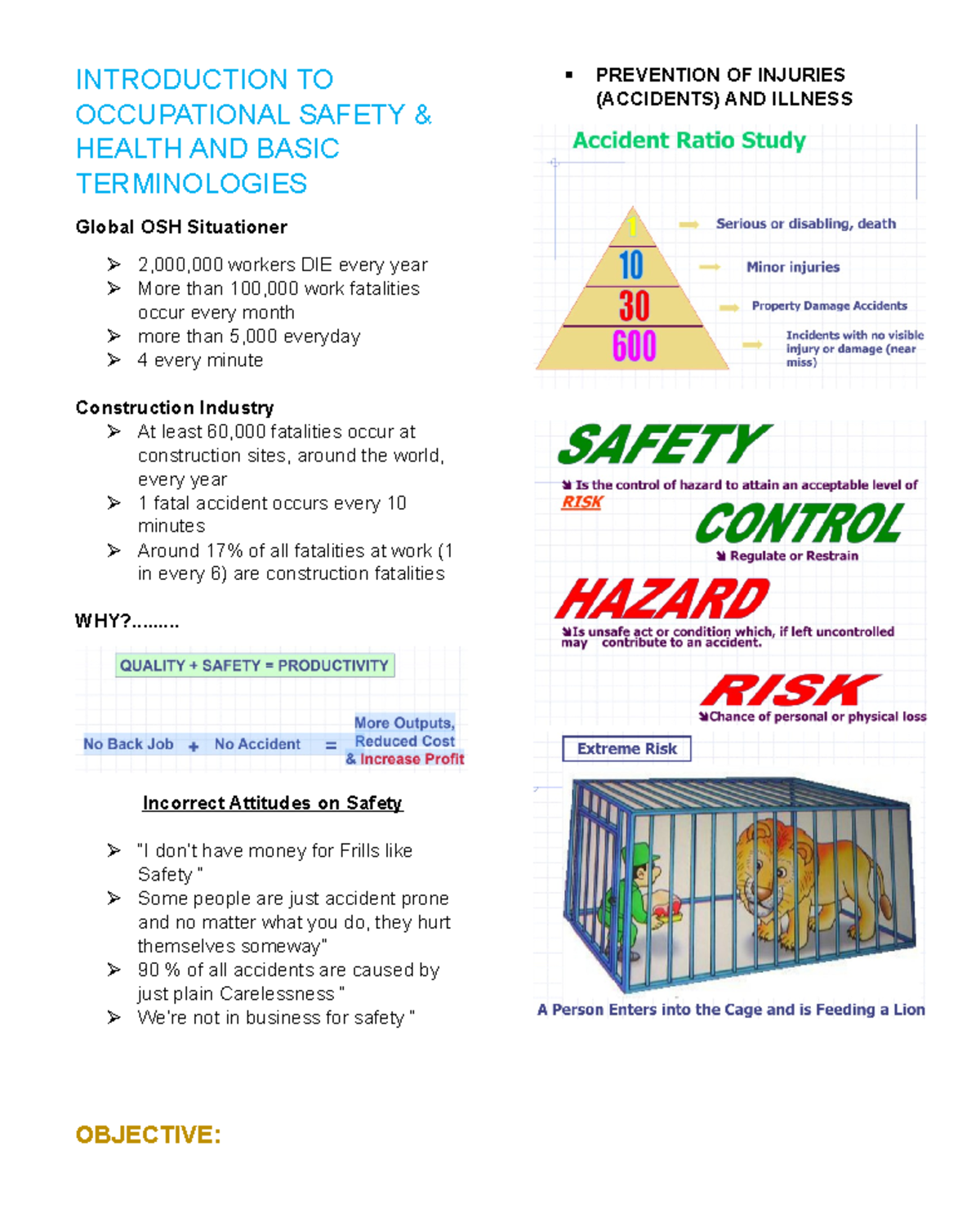 Notes Collection - Construction Safety Management - INTRODUCTION TO ...