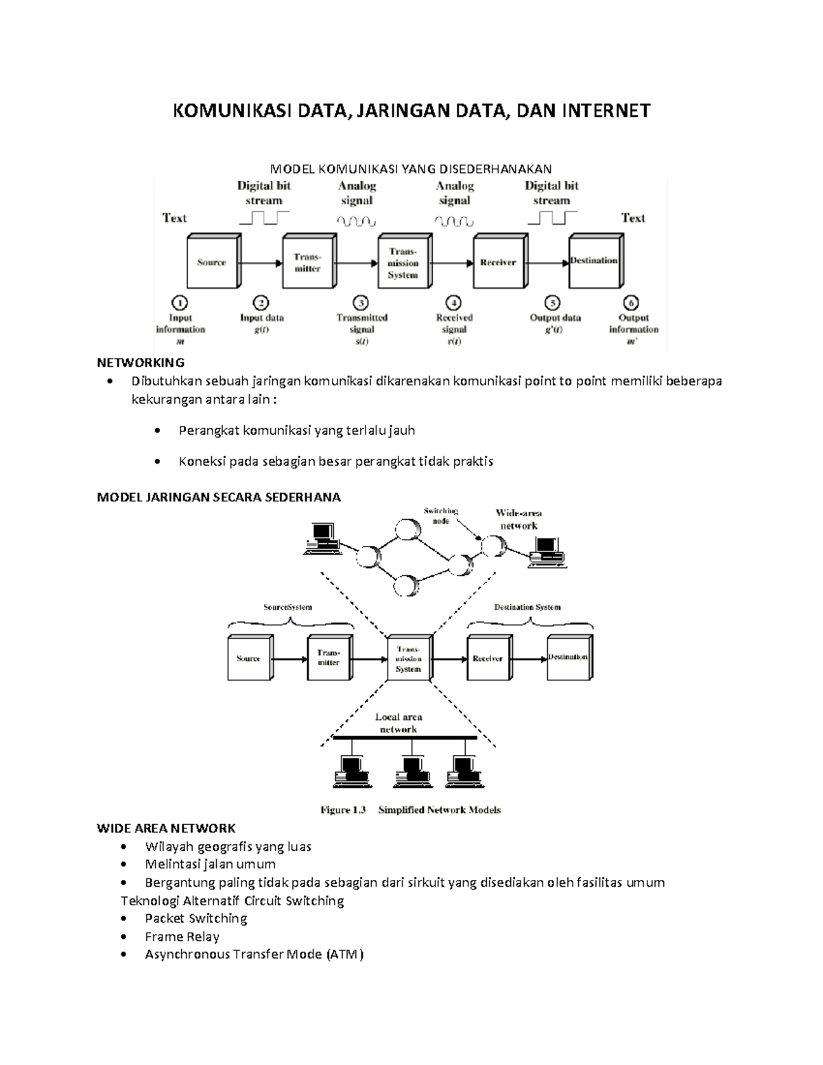 1. Komunikasi Data - KOMUNIKASI DATA, JARINGAN DATA, DAN INTERNET MODEL ...