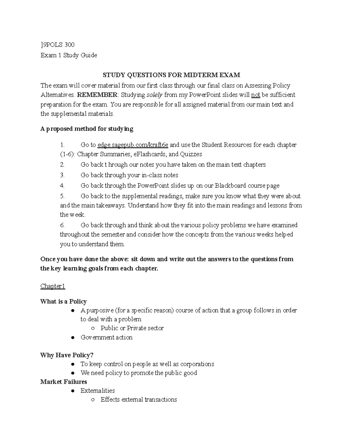 Pols 300 Exam #1 Study Guide - ]9POLS 300 Exam 1 Study Guide STUDY ...