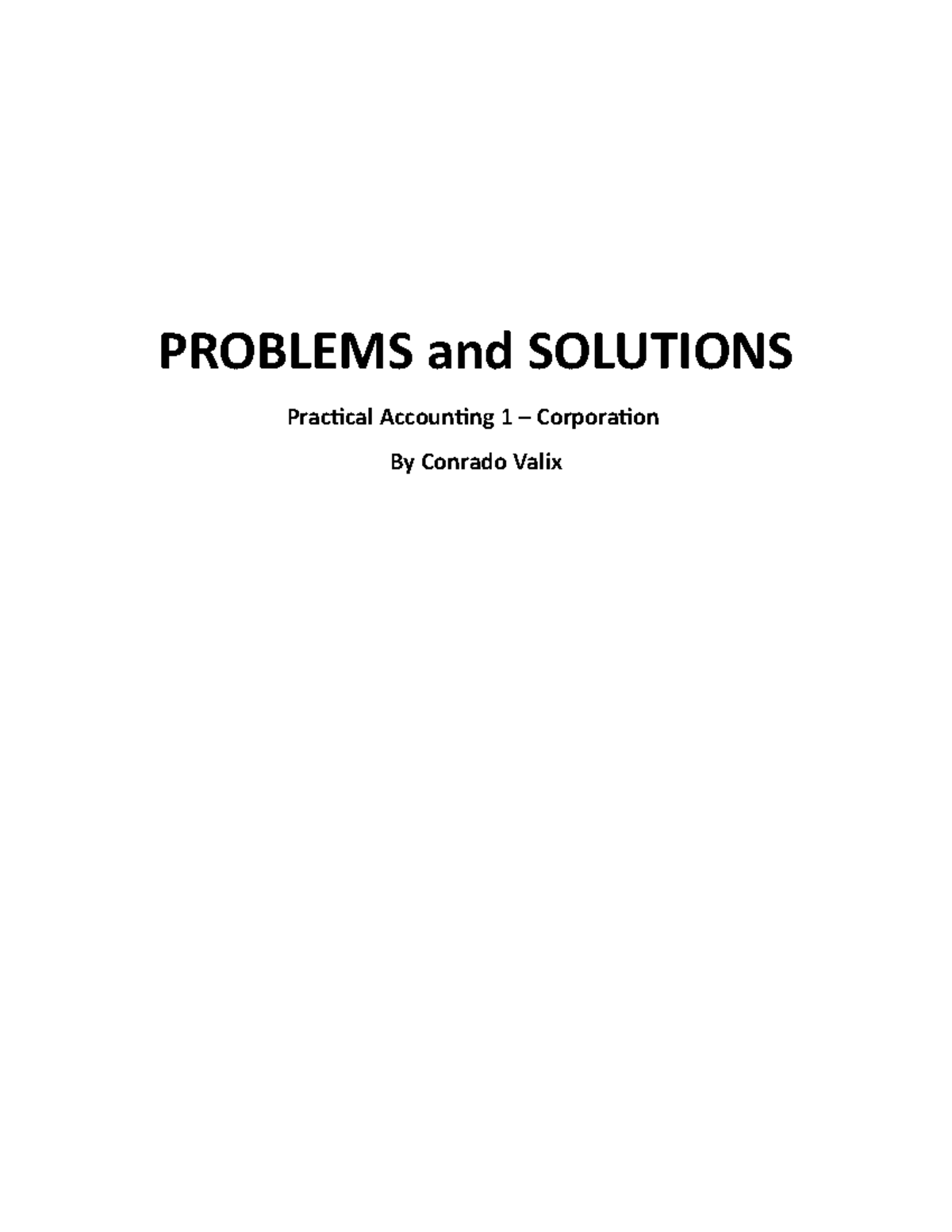 Shareholders Equity Problems and Solutions - PROBLEMS and SOLUTIONS ...