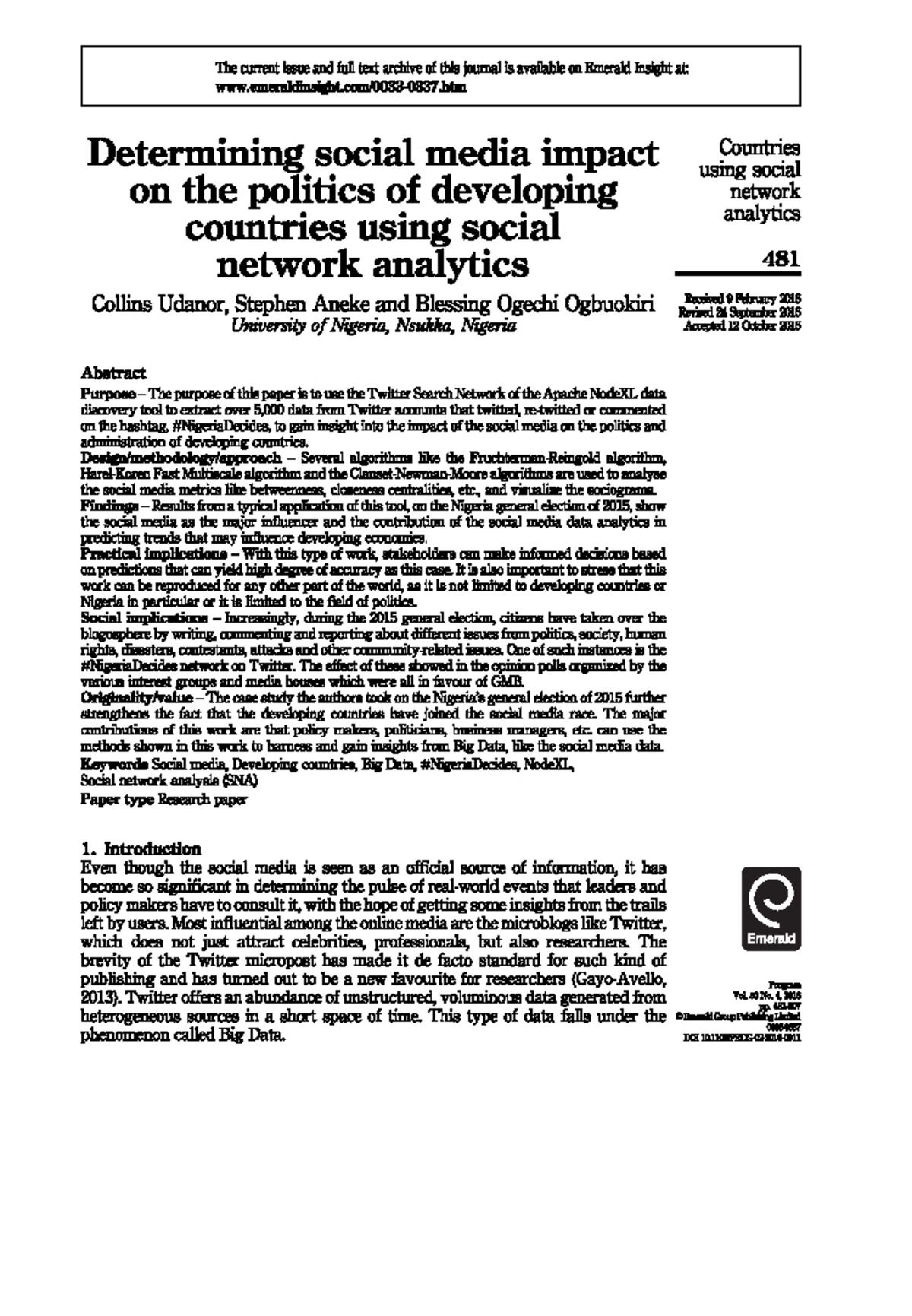 Determining social media impact - Principles Of Economics - GTUC - Studocu
