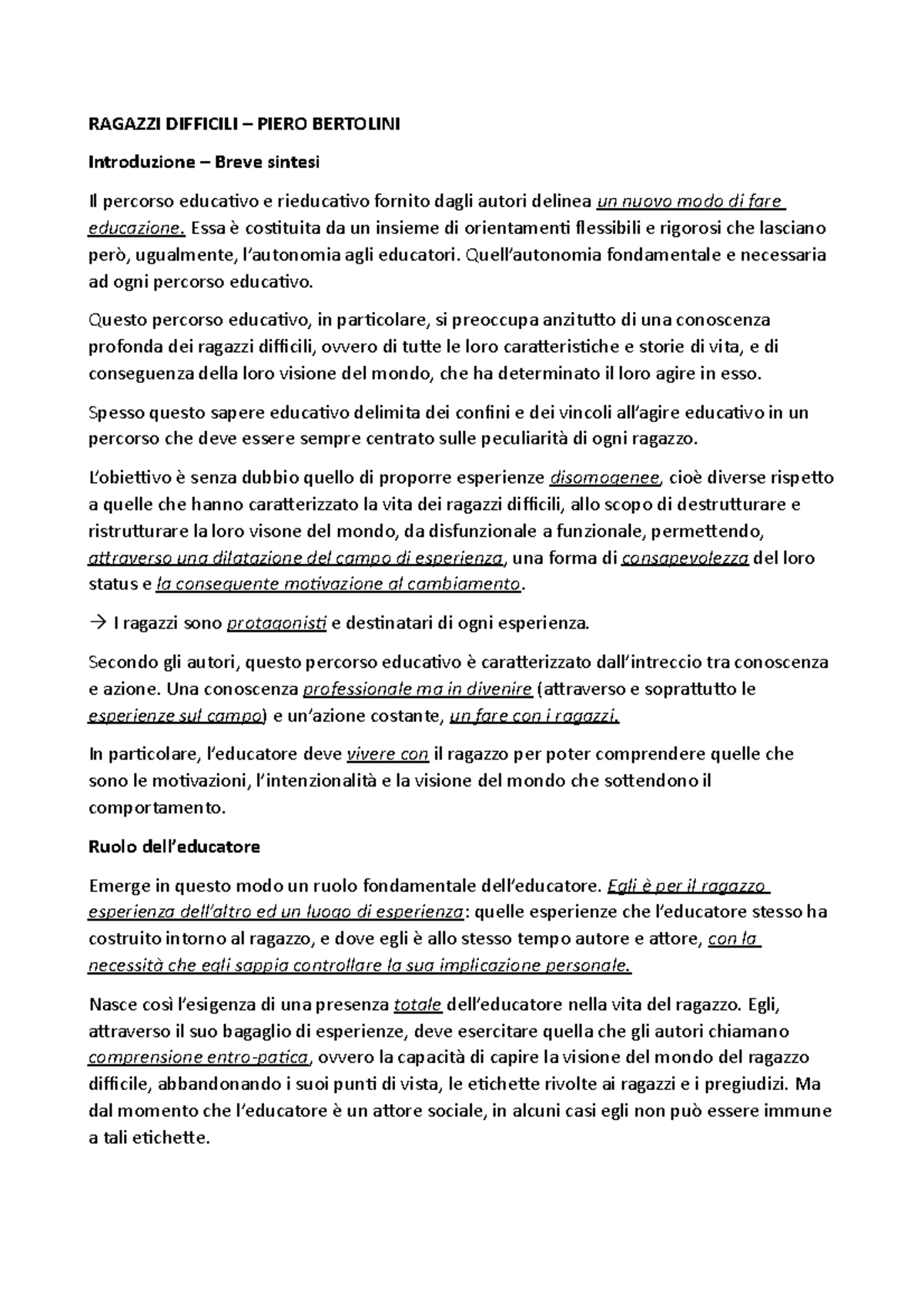 Ragazzi Difficili - Piero Bertolini, Lisa Caronia - RAGAZZI DIFFICILI ...