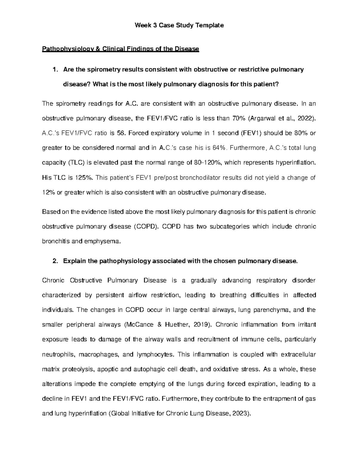 Nr507 week 3 case study - Pathophysiology & Clinical Findings of the ...