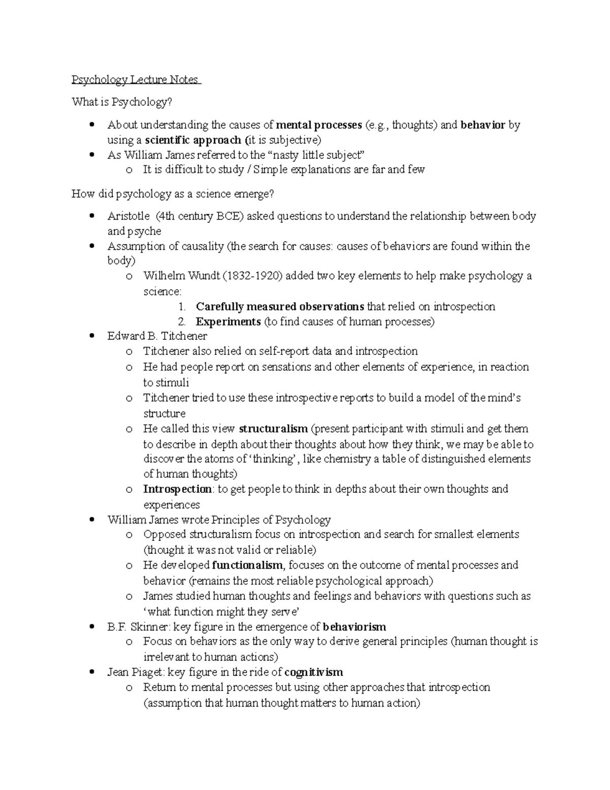 Psychology Lecture Notes Real thing - Psychology Lecture Notes What is ...