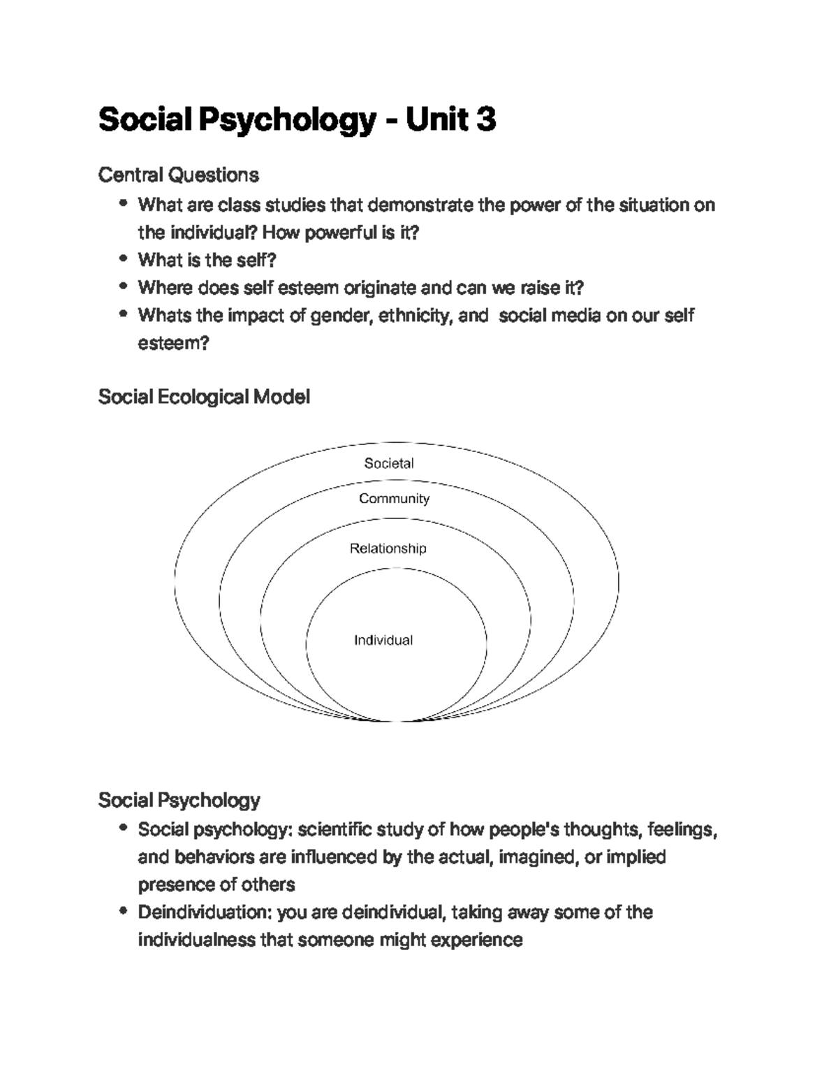 Social Psychology - Unit 3 - S o c i a l Psyc h o l o g y - U n i t 3 C ...