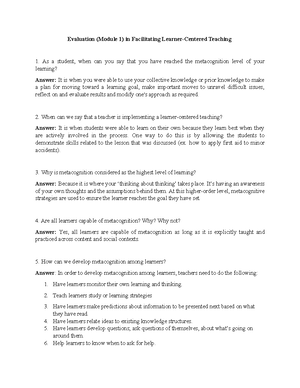 Questions for TTL - Module 1 Lesson 1 The ICT competency standards for ...