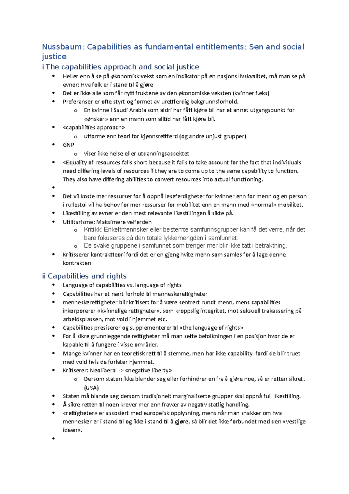 Nussbaum: CAPABILITIES AS FUNDAMENTAL ENTITLEMENTS SEN AND SOCIAL ...