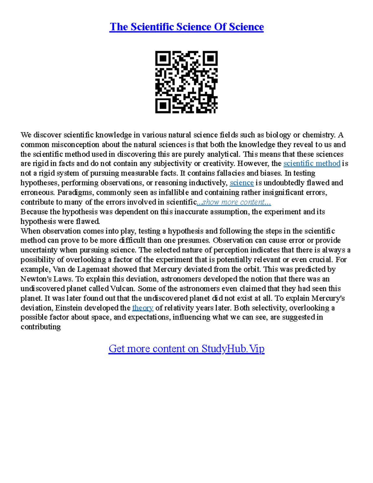 Scientific Essays - The Scientific Science Of Science We discover ...