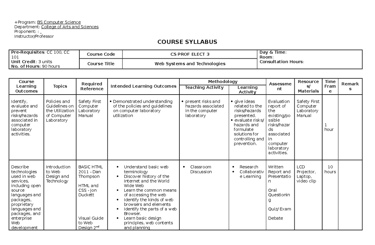 CS PROF Elect 3 - Web Systems and Technologies - +Program: BS Computer ...