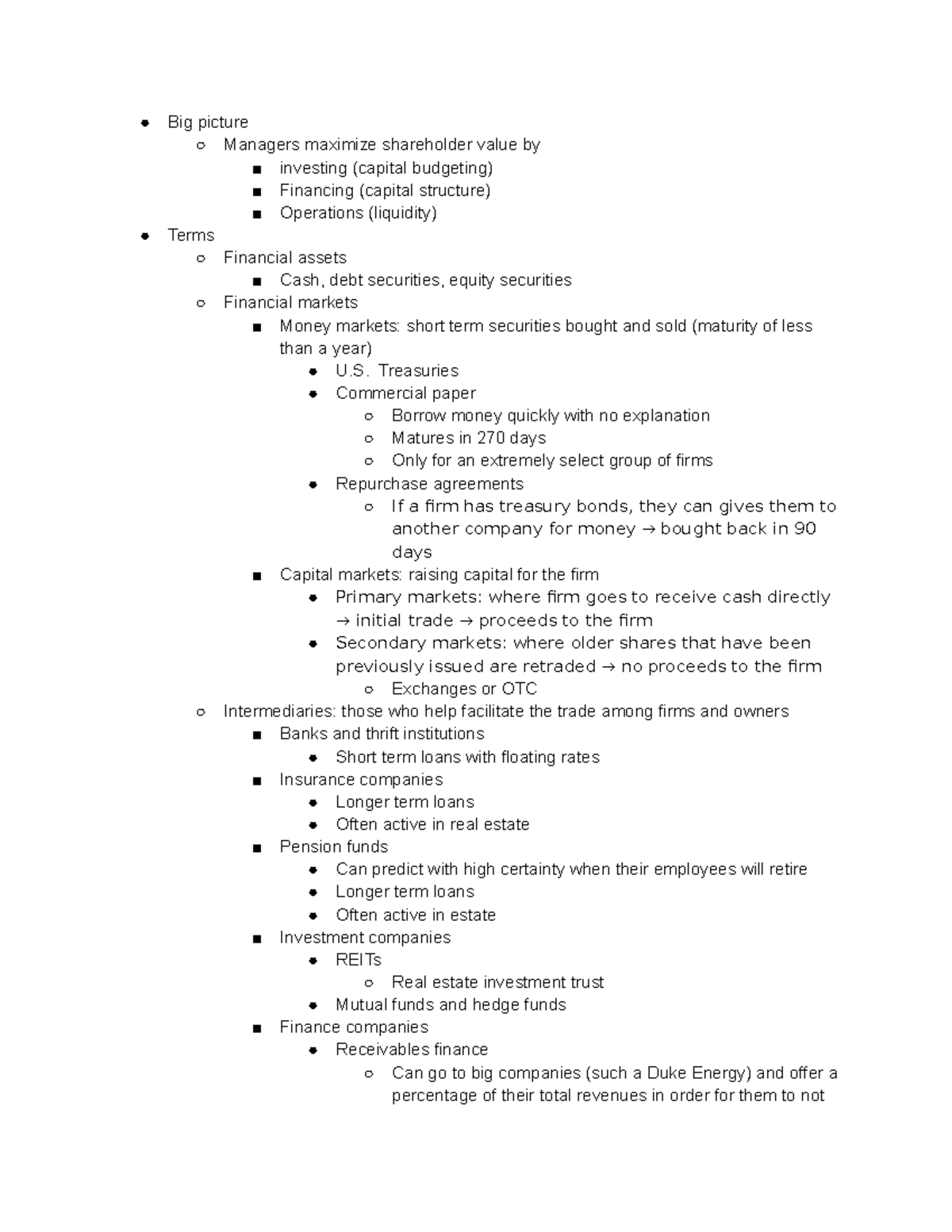Chapter 2 - NOTES!-Lockhart - Big picture Managers maximize shareholder ...