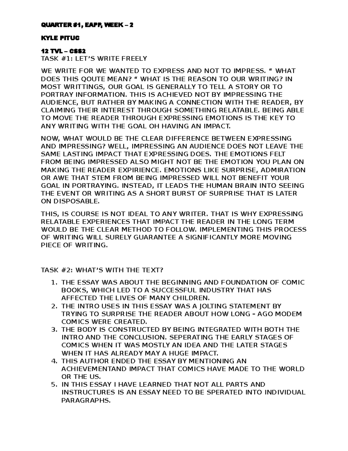 EAPP-WEEK-2-KYLE Pituc - QUARTER # 1 , EAPP, WEEK – 2 KYLE PITUC 12 TVL ...