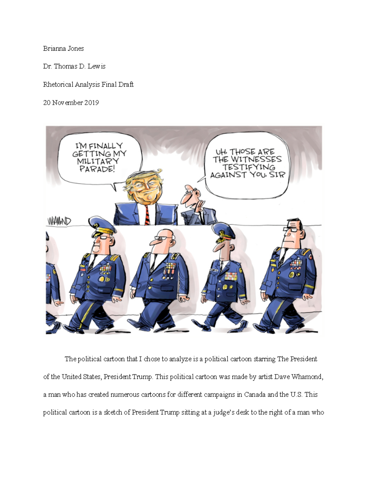 Rhetorical Analysis Paper Final Draft PDF - Brianna Jones Dr. Thomas D ...