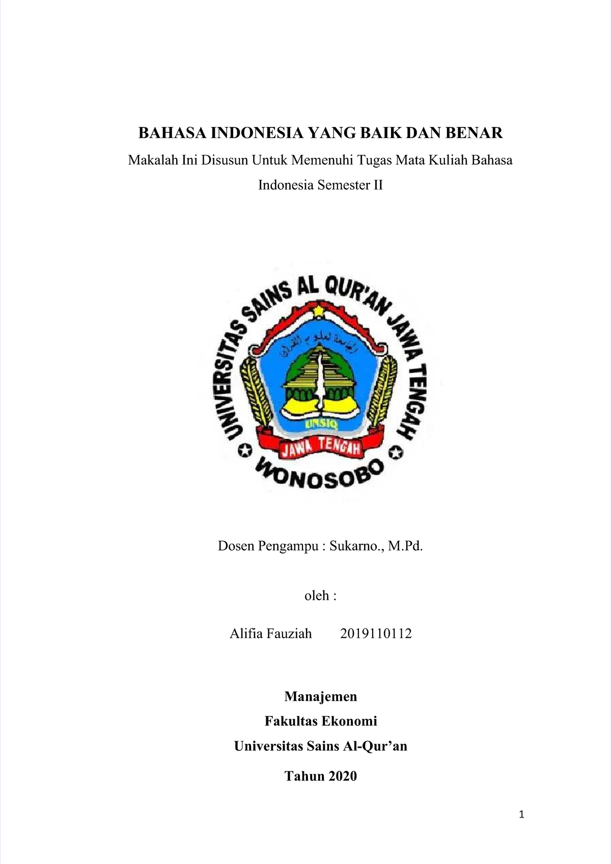 Contoh Makalah Bahasa Indonesia - @BNB[B OEHJEG[OB _BED @BOA HBE @GEBP ...