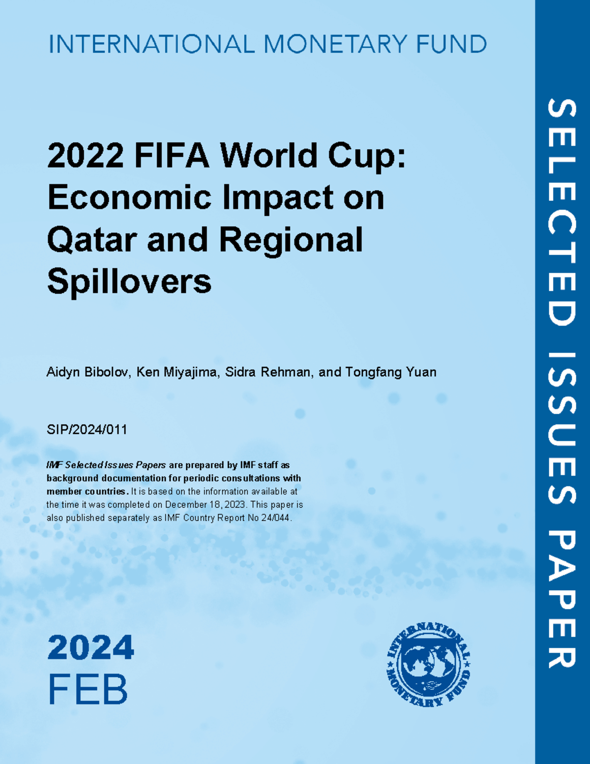 2022 FIFA WC-Economic Impact on Qatar and Regional Spillovers - 2022 ...