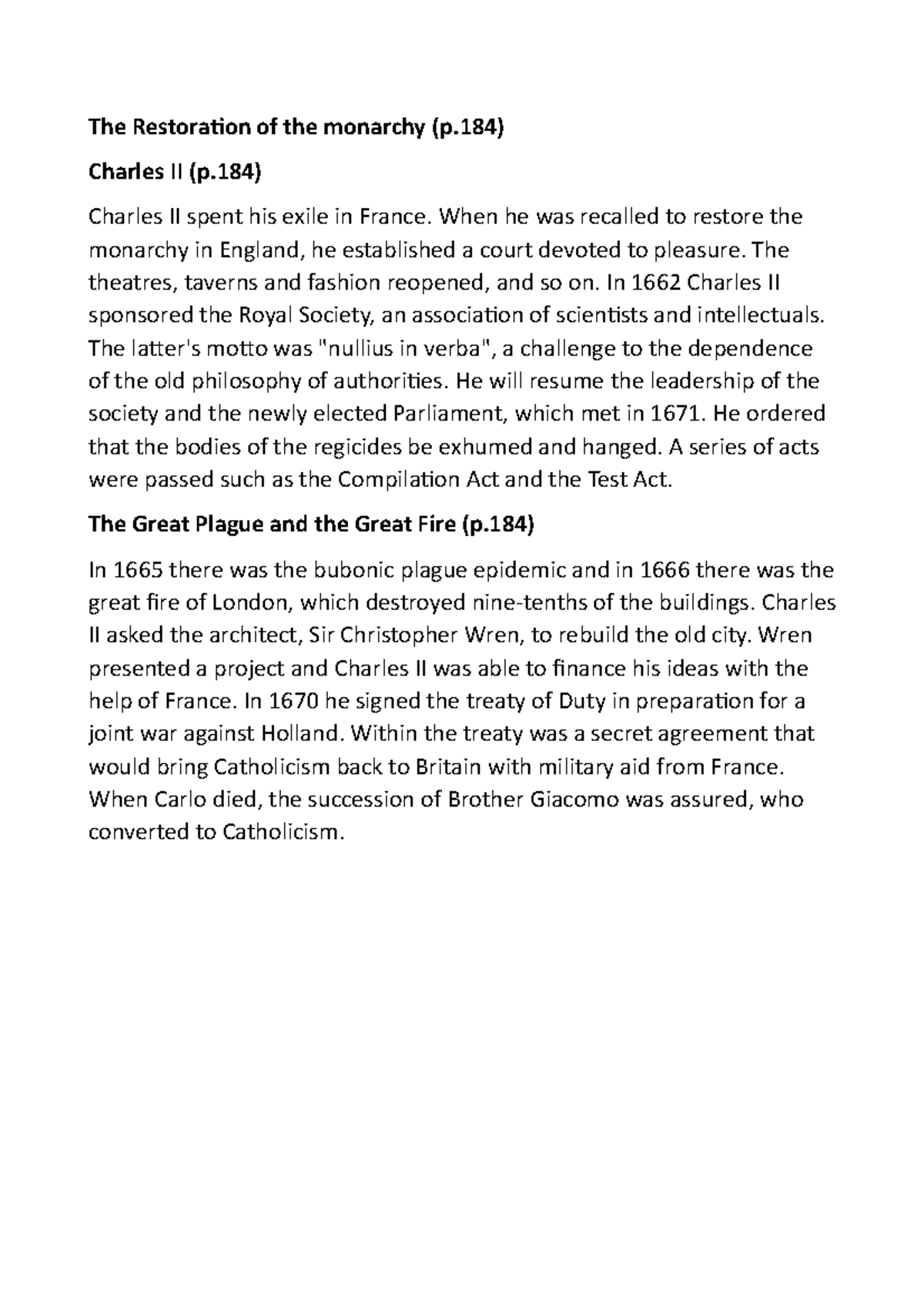 The Restoration of the Monarchy - When he was recalled to restore the ...