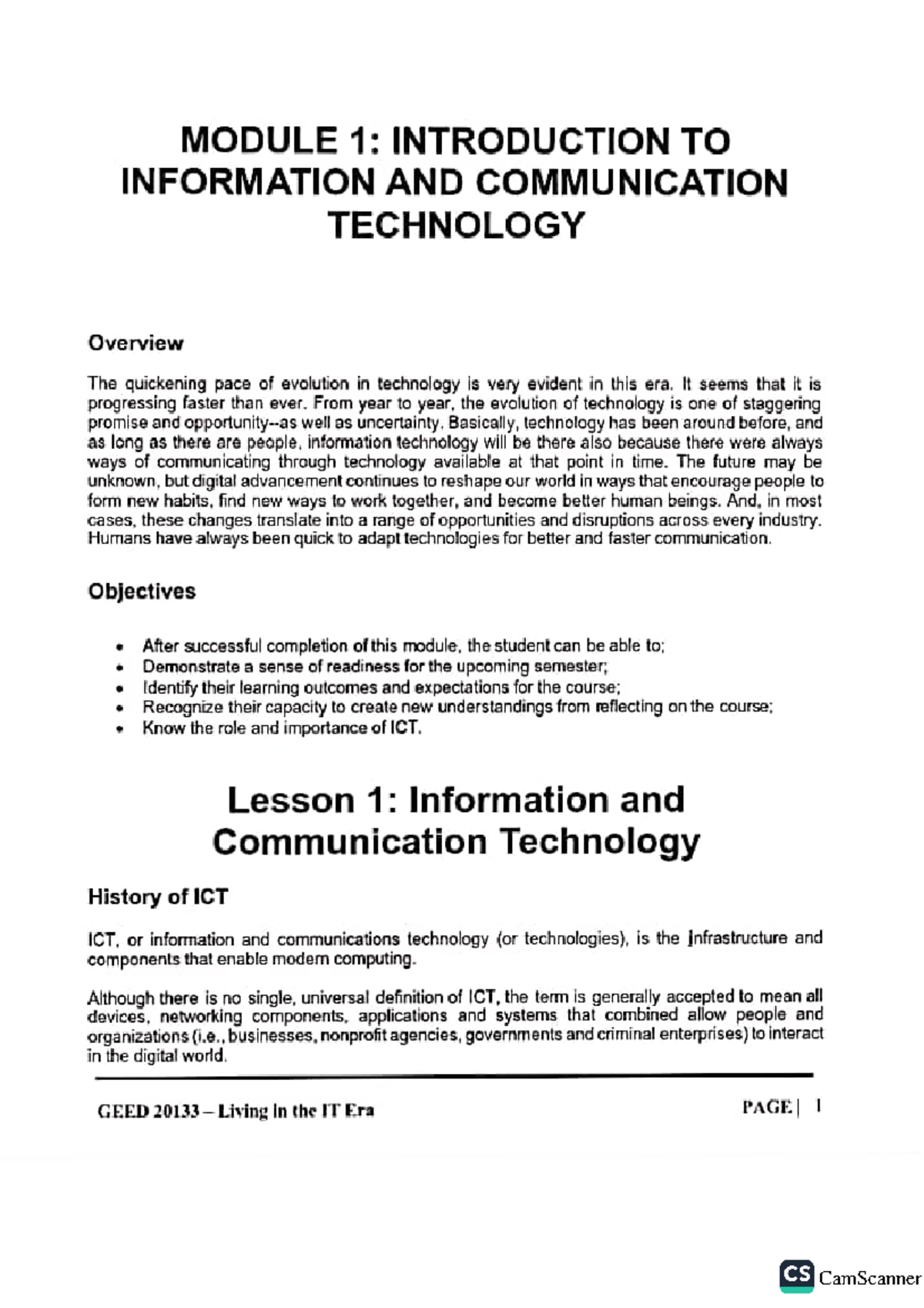 Living IN THE IT ERA - IT ERA - Intermediate Accounting 1 - Studocu