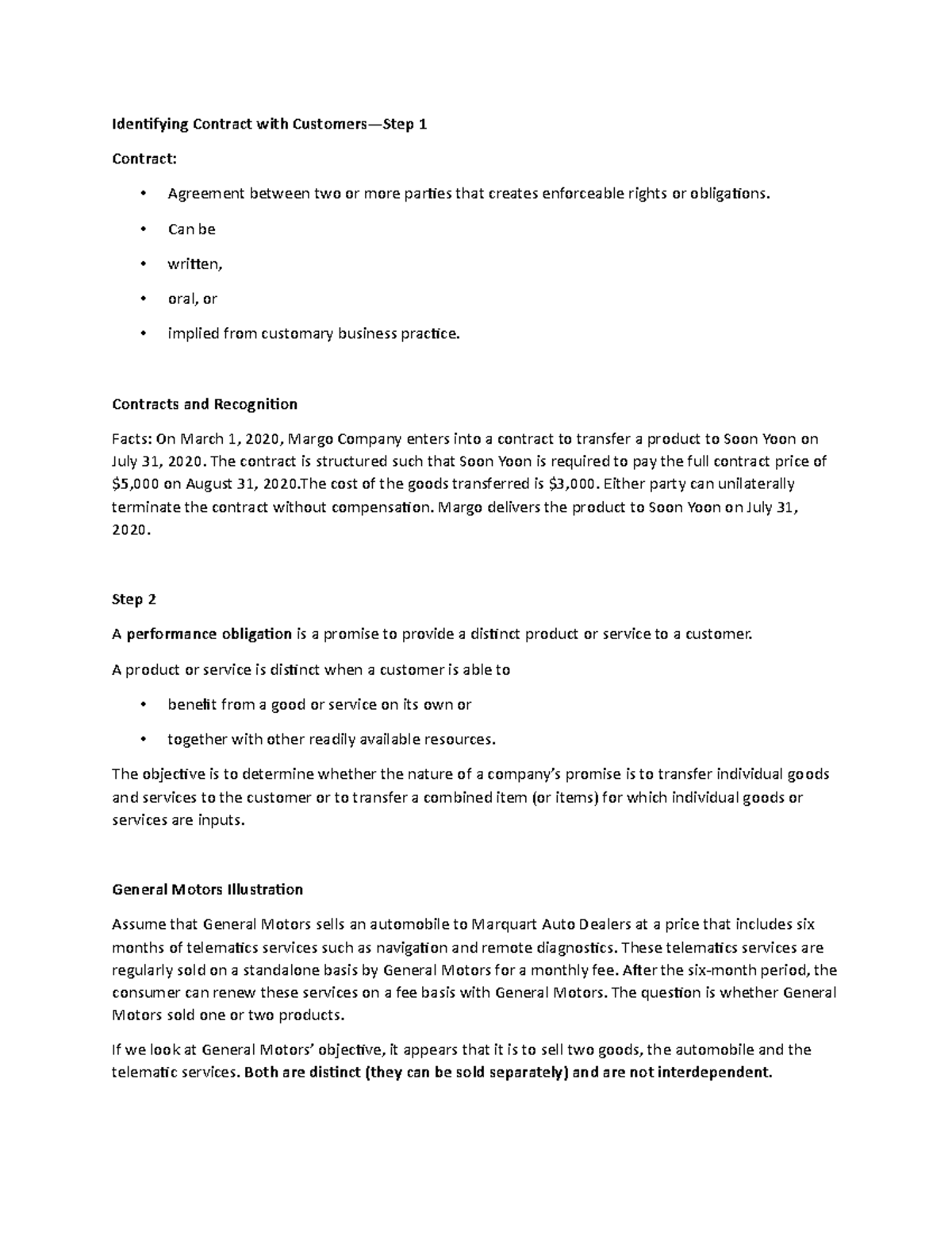 Lecture Notes 4 f - Identifying Contract with Customers—Step 1 Contract ...