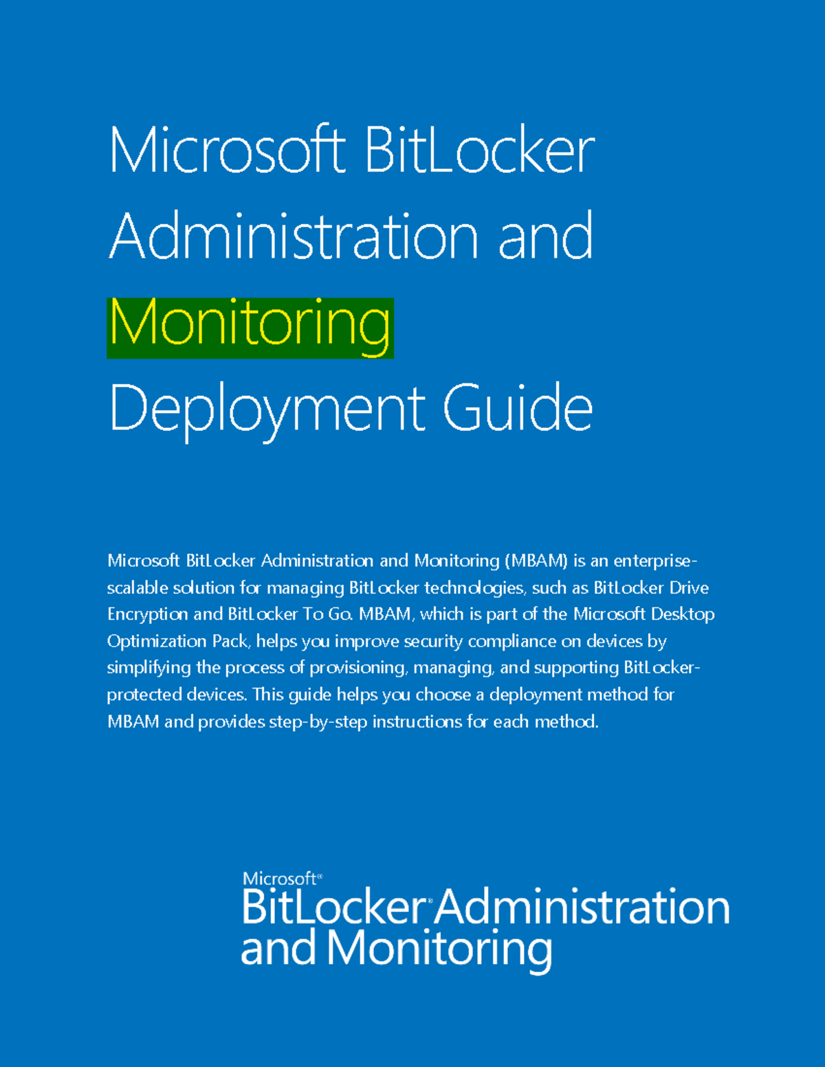 MBAM-2 - test docs - Microsoft BitLocker Administration and Monitoring ...