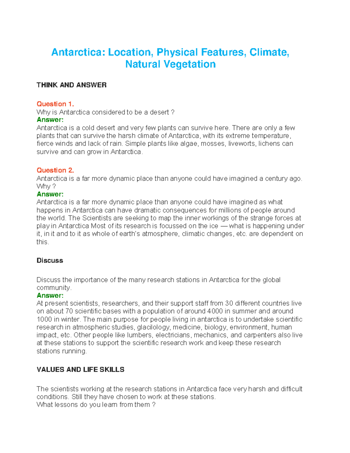 Antarctica Location, Physical Features, Climate, Natural Vegetation ...