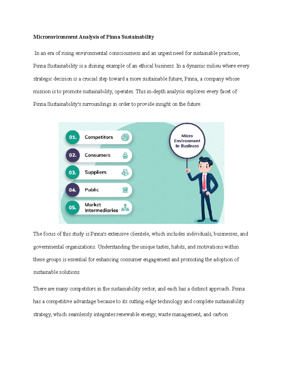 Micro Environment Analysis of Pinna Sustainability - In a dynamic ...