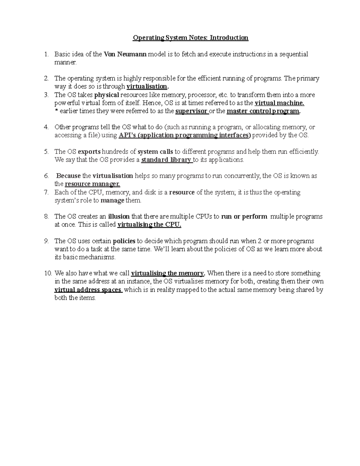 Operating System Notes: Introduction to Virtualisation - Introduction ...